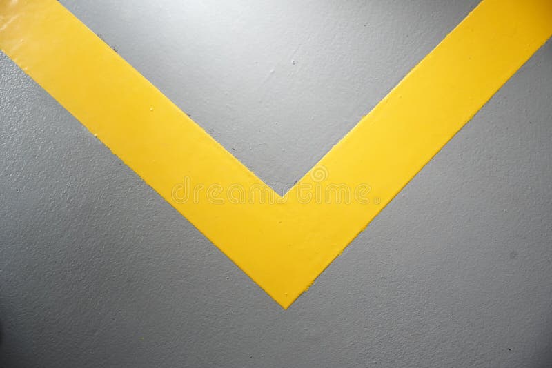 Yellow Line Limitation on Concrete Floor Stock Photo - Image of danger ...