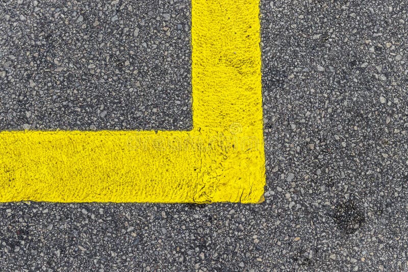 Yellow line. Road marking stock photo. Image of perspective - 160193600