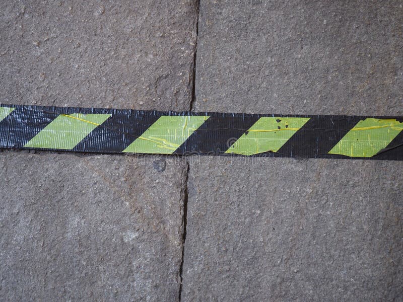 Yellow line sign stock photo. Image of stone, warning - 227428104