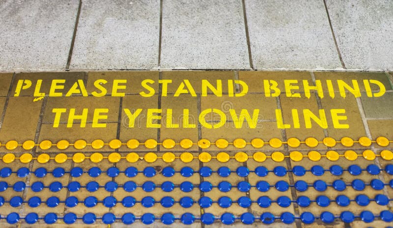 Yellow line sign stock photo. Image of sydney, train - 72065772