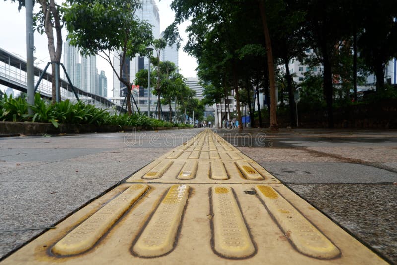 Yellow line of the safety editorial photography. Image of celebrated ...