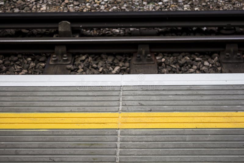 Yellow Line on a Train Platform Stock Photo - Image of transportation ...
