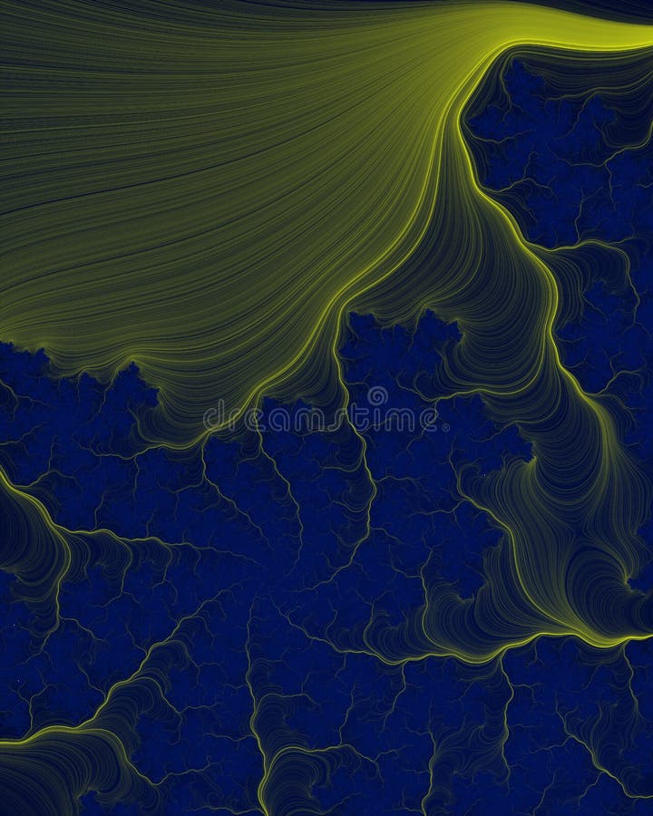 Yellow Lines on Blue Background. Abstract Image Stock Illustration ...