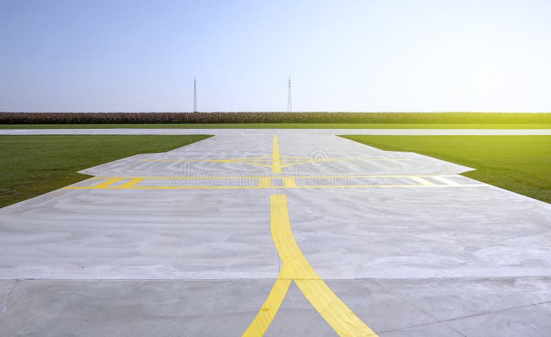 The Runway at the Small Airport Stock Image - Image of land, flying ...