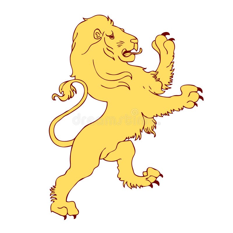 Yellow lion stock vector. Illustration of animal, lion - 15145954