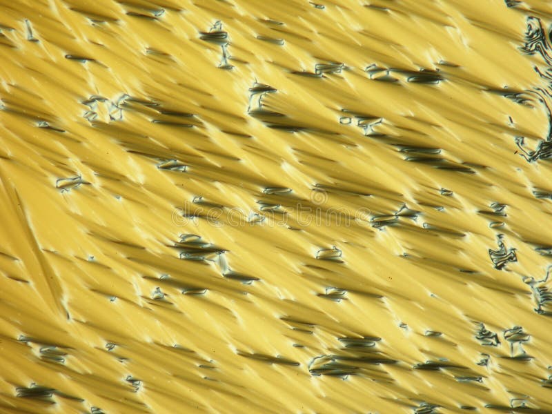 Yellow Liquid Crystal Under Polarized Light Microscope Stock Photo ...