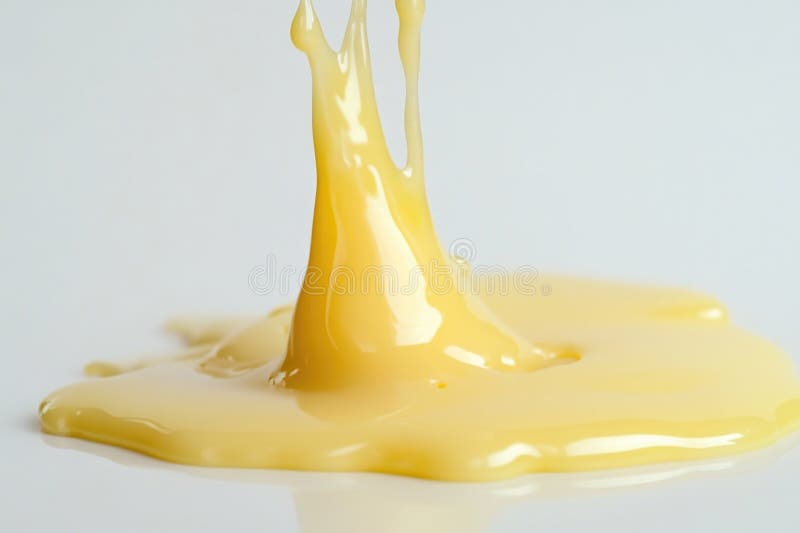Yellow Liquid Dripping Off White Surface Stock Image - Image of yellow ...