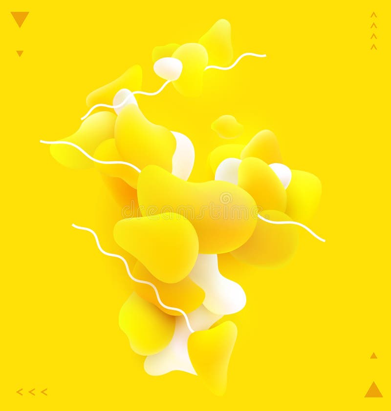 Yellow Liquid and Fluid Shapes Stock Vector - Illustration of bubble ...