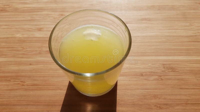 End of Dissolving of Effervescent Tablet in the Water Glass Stock ...