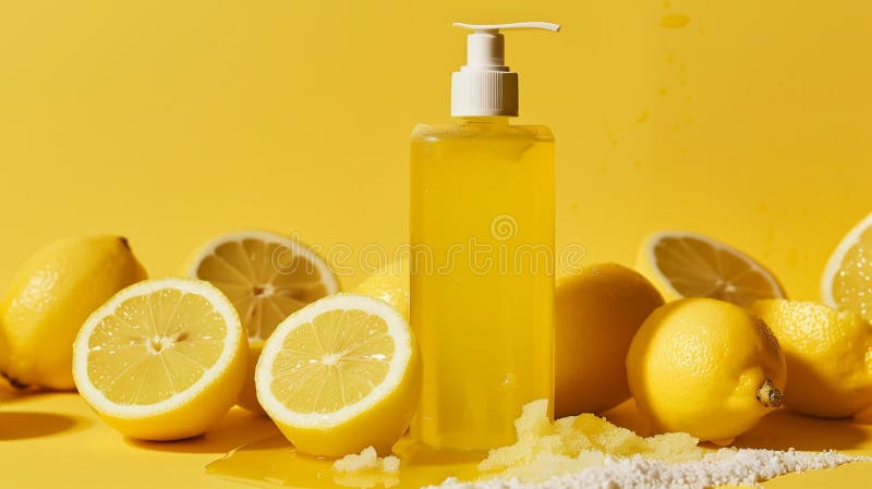 Yellow Liquid Soap in Lemon Scent Stock Illustration - Illustration of ...