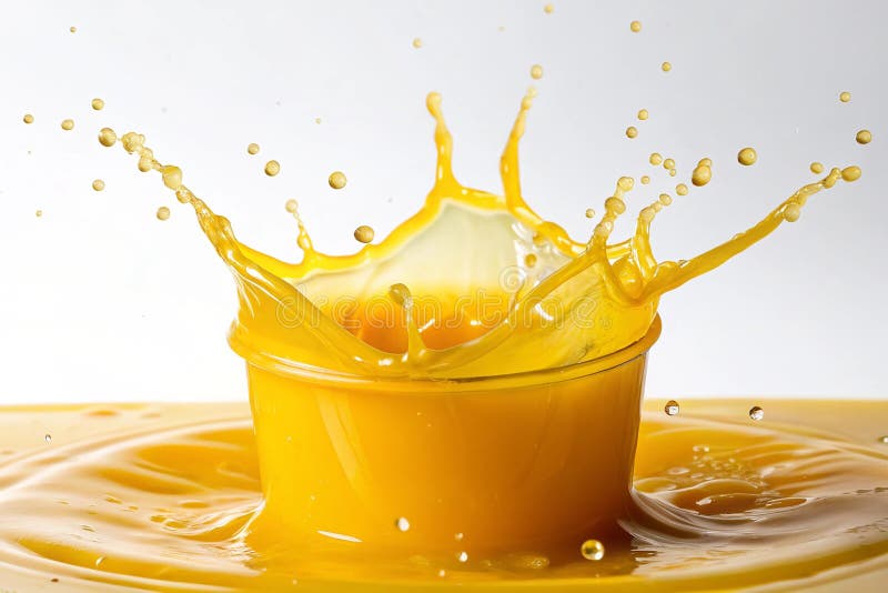 Yellow Liquid Splash stock image. Image of glossy, dripping - 369494633