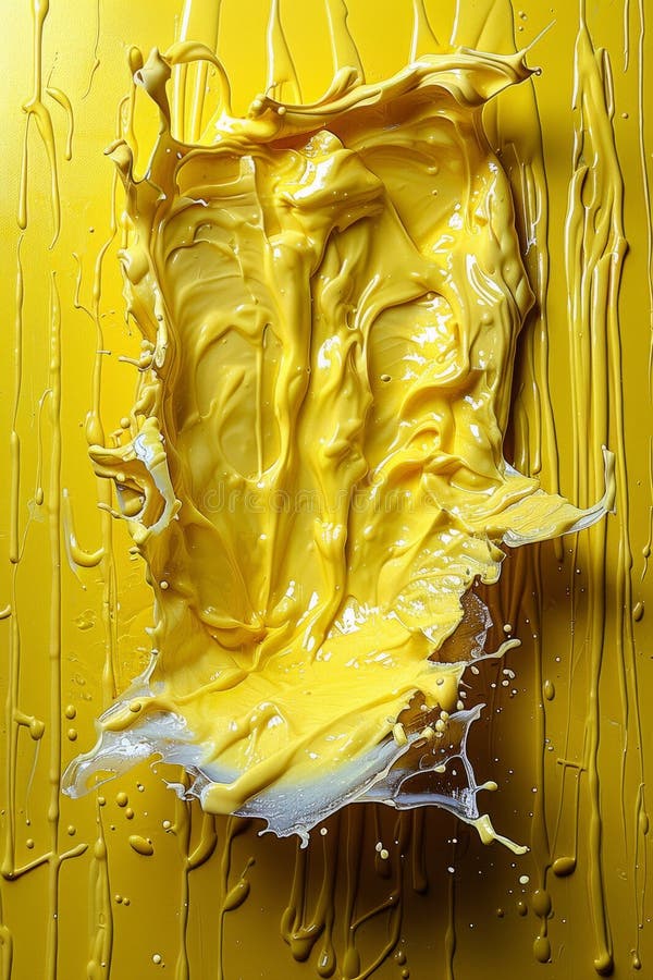 A Yellow Liquid Splashing Out of a Container Onto the Wall, AI Stock ...