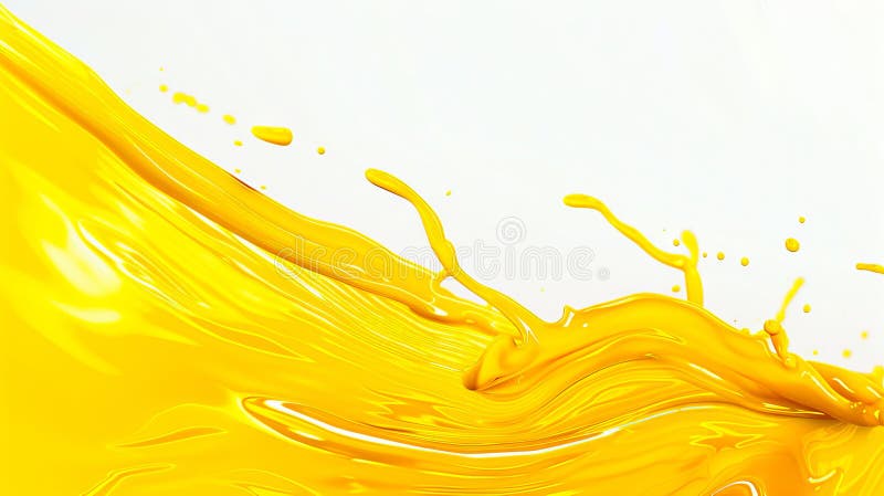 A Yellow Liquid Splashing on a White Background Stock Photo - Image of ...