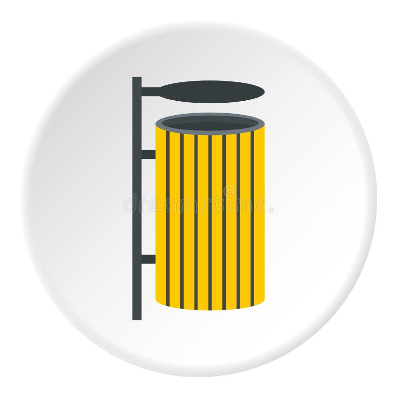Yellow Litter Waste Bin Icon Circle Stock Vector - Illustration of ...