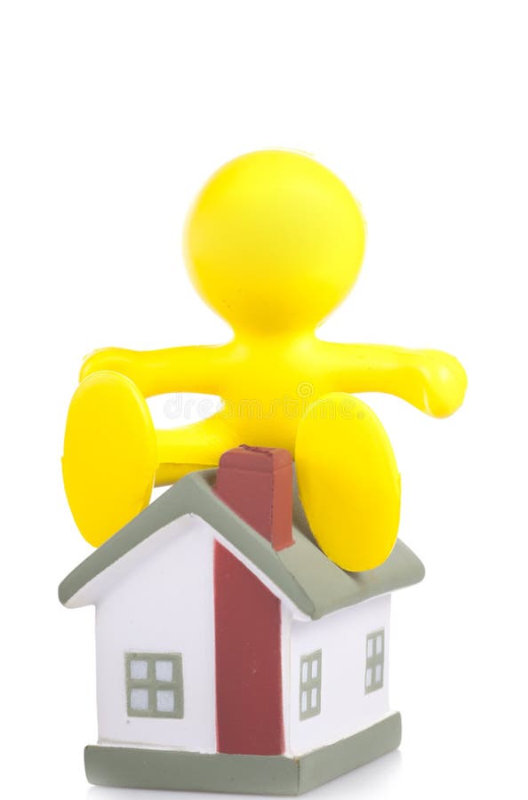 Toy Yellow Little Man Sits on a Chest Stock Image - Image of usurer ...