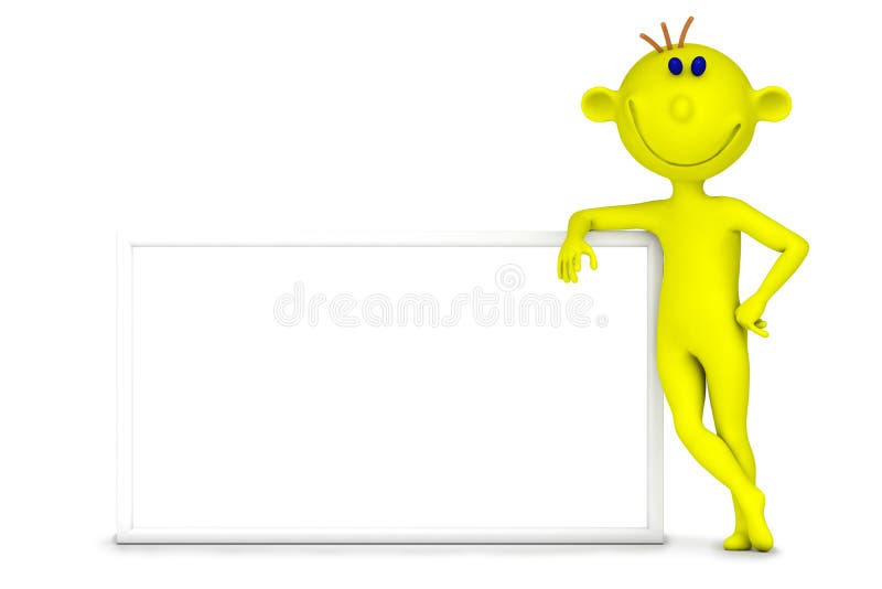 Yellow Little Man with a Report Stock Illustration - Illustration of ...