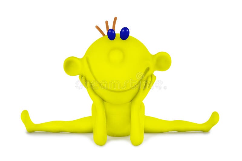 Yellow Little Man Loads a Parcel on a Loader Stock Illustration ...