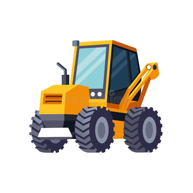 Yellow Loader Cartoon Illustration Isolated on White Background Stock ...