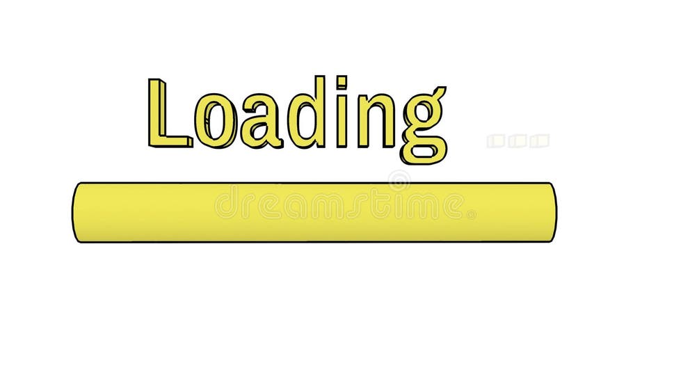 Yellow Loading Cartoon Style on White Back 3d Stock Illustration ...