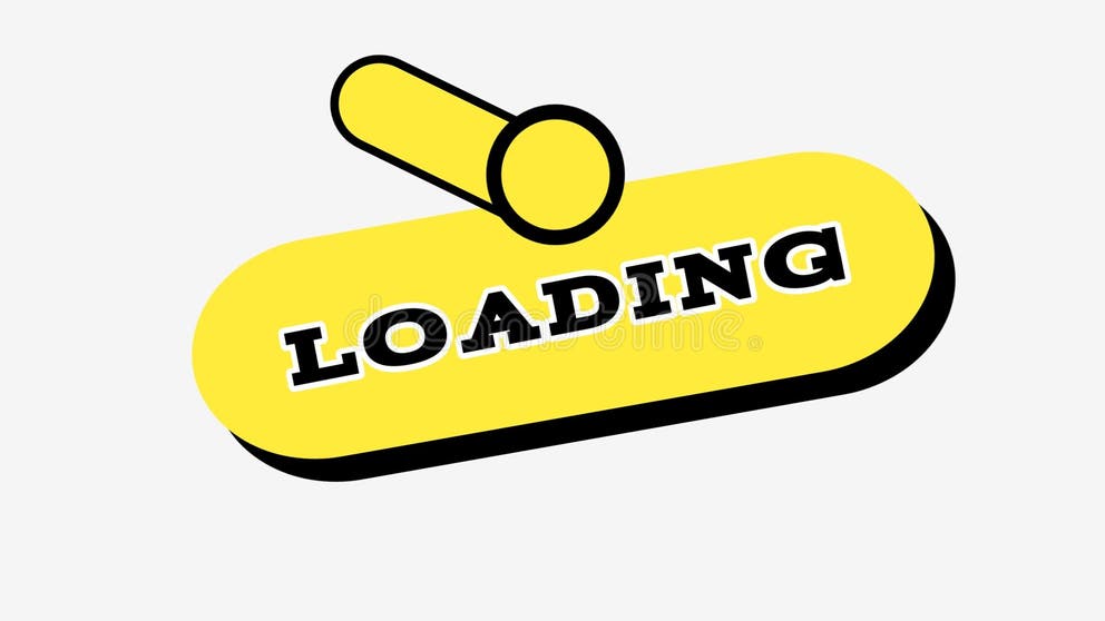 Yellow Loading Tag Button – Push Pin Retro Vector UI Element Stock ...