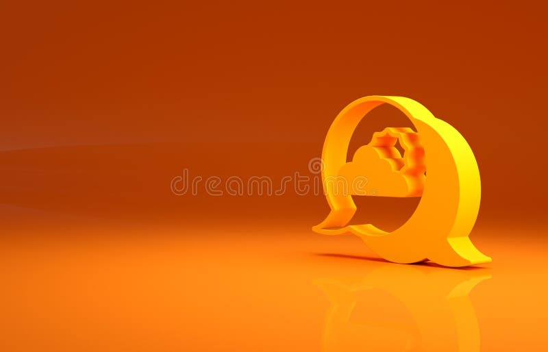 Yellow Location Cloud Icon Isolated on Orange Background. Minimalism ...