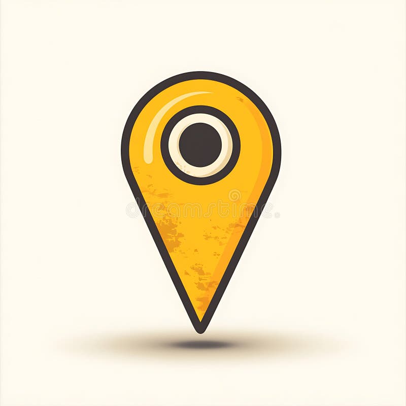 Yellow location pin icon stock illustration. Illustration of explore ...