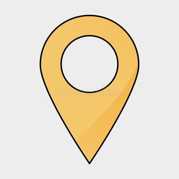 Yellow Location Pin Icon Illustration Stock Vector - Illustration of ...