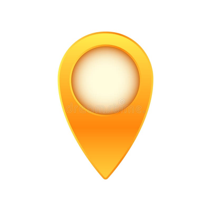 Yellow Location Pin Symbol with Circular Center for Map and Navigation ...