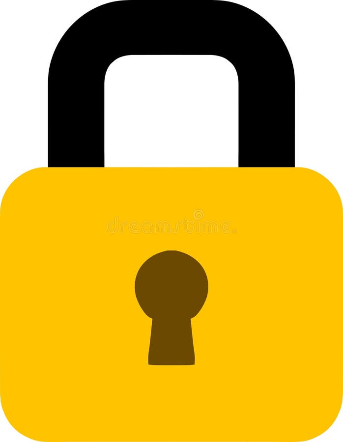 YELLOW Lock Icon Sign Design Single Vector Stock Vector - Illustration ...
