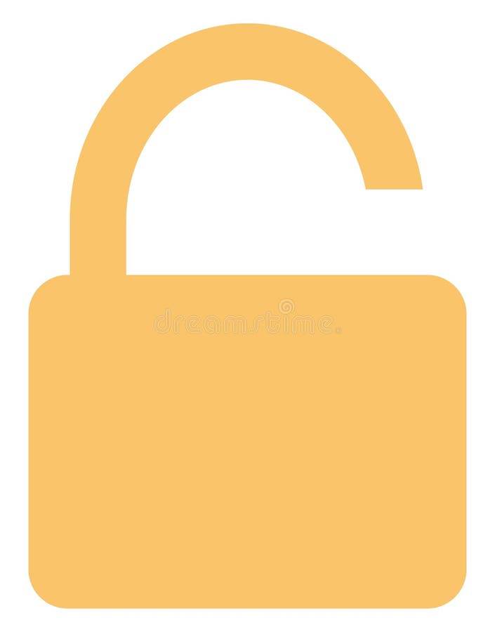 Yellow lock, icon stock vector. Illustration of design - 260375722