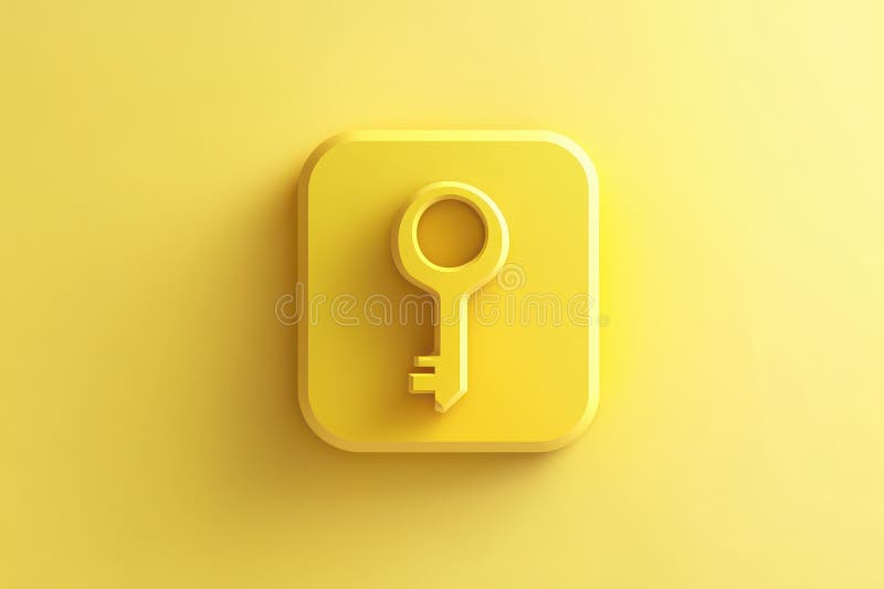 A Yellow Lock and Key Icon Symbolizing Security, Privacy, and Access ...