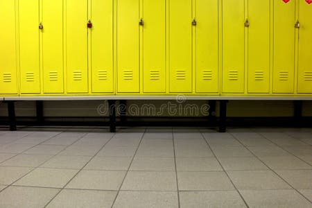 Yellow locker room stock photo. Image of club, lock, teen - 28797674