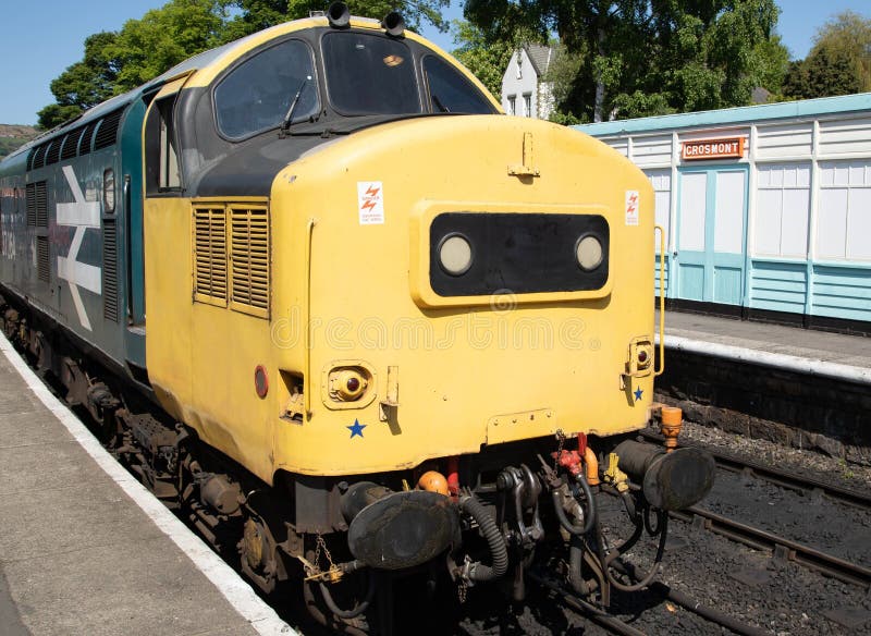 Yellow Locomotive Parked at a Railway Station Editorial Stock Photo ...