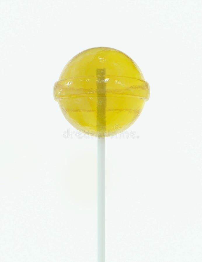 Yellow Lollipop Fun Cartoon Vector Icon. Sweet Round Lollypop ...