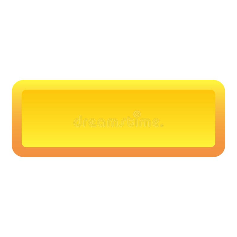 Yellow Long Button Icon, Flat Style Stock Vector - Illustration of icon ...