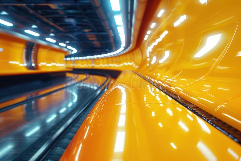 Yellow Loop Line - 3D Render of a Vibrant Abstract Design Stock ...