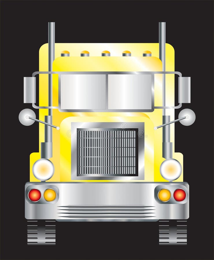 Yellow lorry stock vector. Illustration of mirror, auto - 11823659