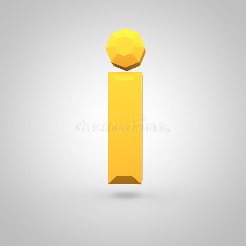Yellow Low Poly Alphabet Letter I Lowercase Isolated on White ...