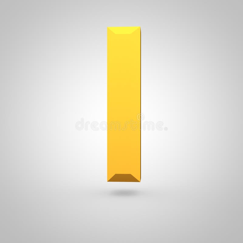 Yellow Low Poly Alphabet Letter L Lowercase Isolated on White ...