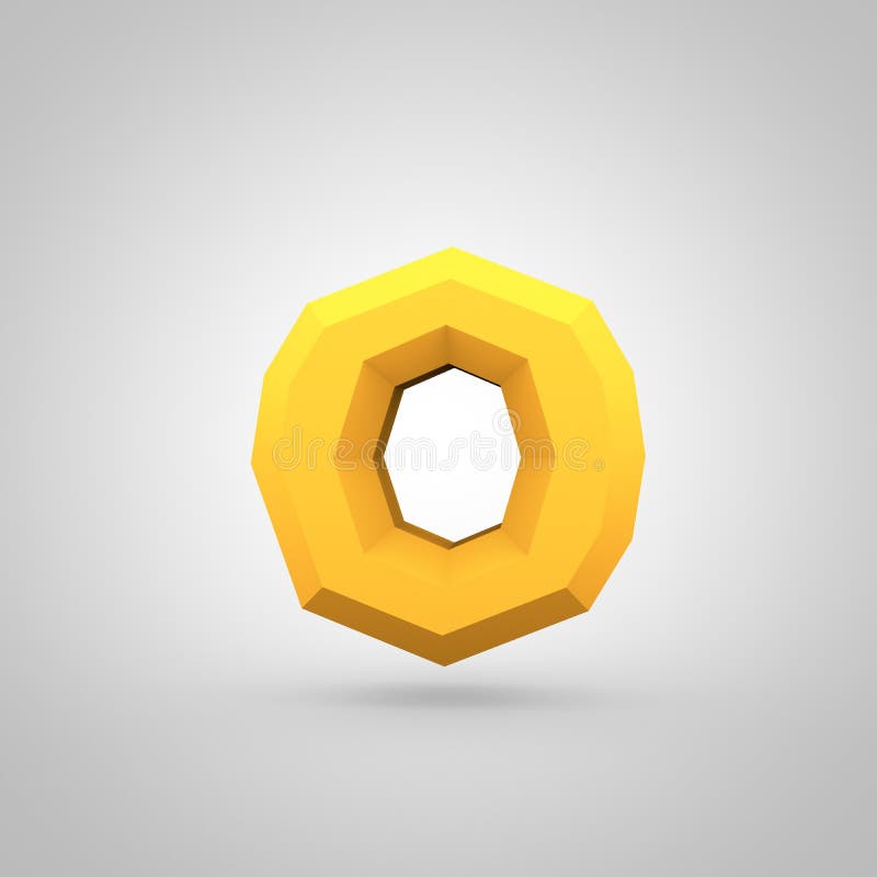 Yellow Low Poly Alphabet Letter O Lowercase Isolated on White ...