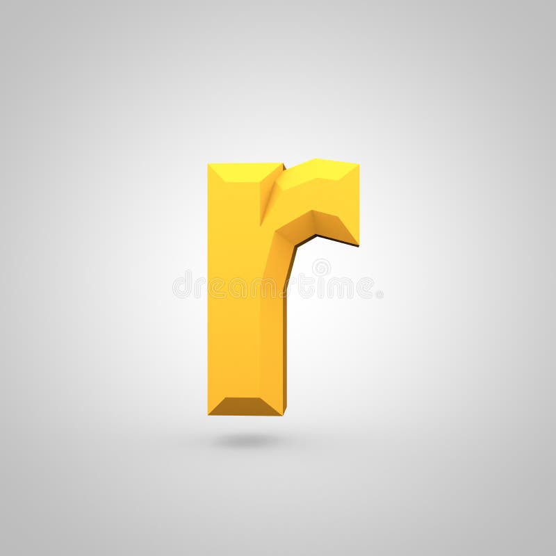 Yellow Low Poly Alphabet Letter L Lowercase Isolated on White ...