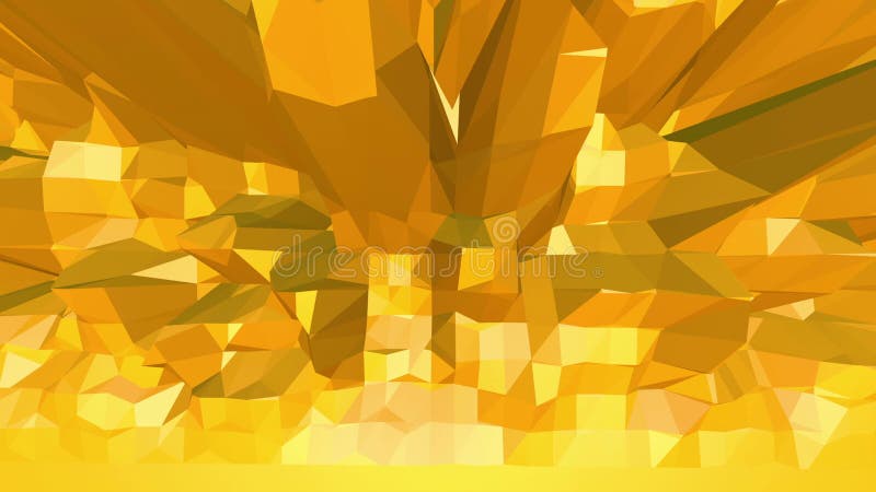 Yellow Low Poly Background Oscillating. Abstract Low Poly Surface As ...