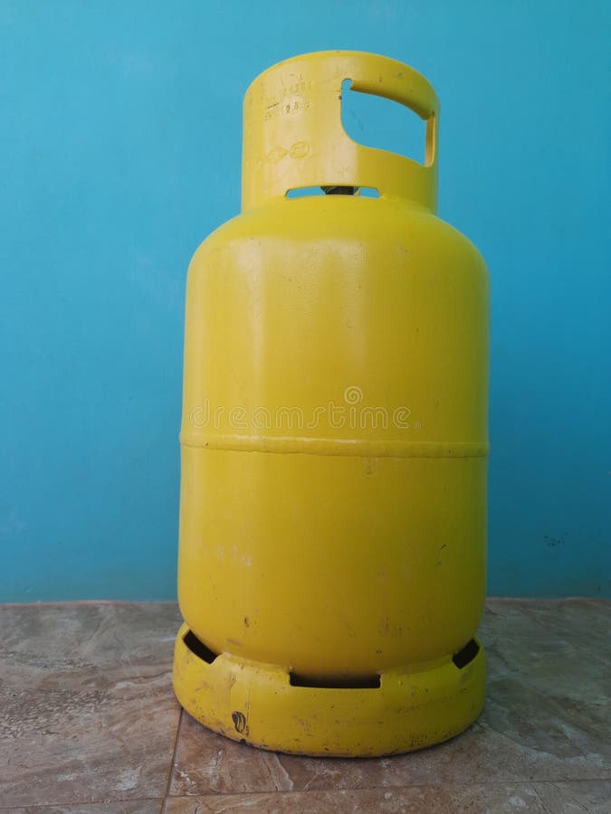 Yellow lpg cylinder stock image. Image of cylinder, yellow - 276953347