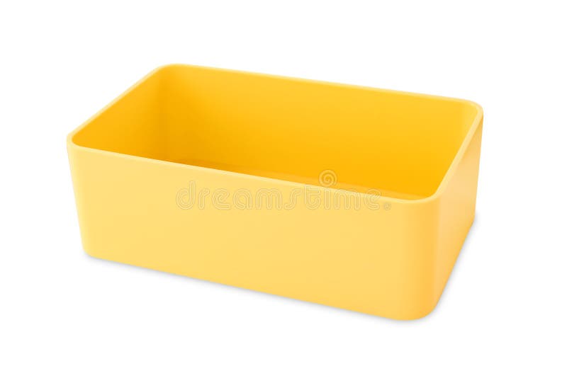 Yellow Lunch Box Isolated on White. School Food Stock Photo - Image of ...