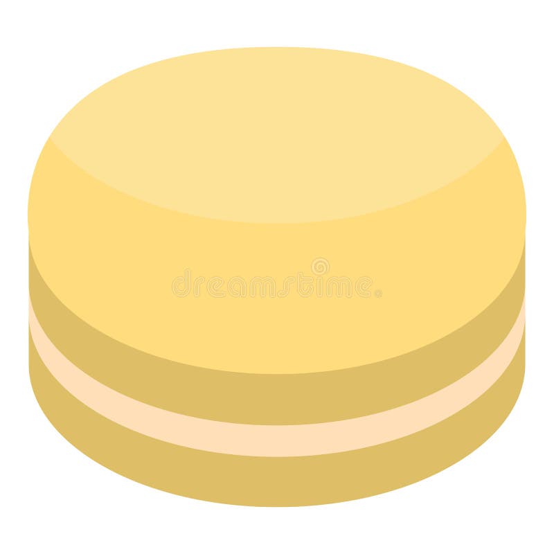 Yellow Macaroon Icon, Isometric Style Stock Vector - Illustration of ...
