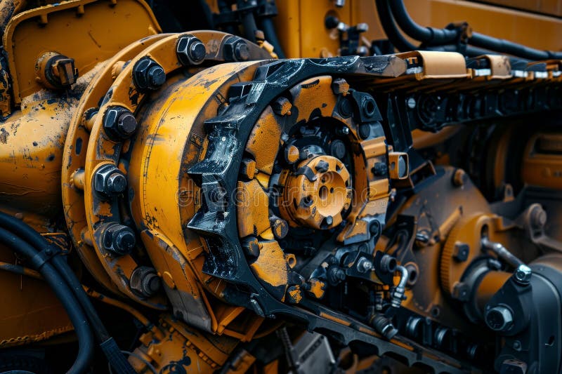 A Yellow Machine with a Black and White Pattern Stock Image - Image of ...