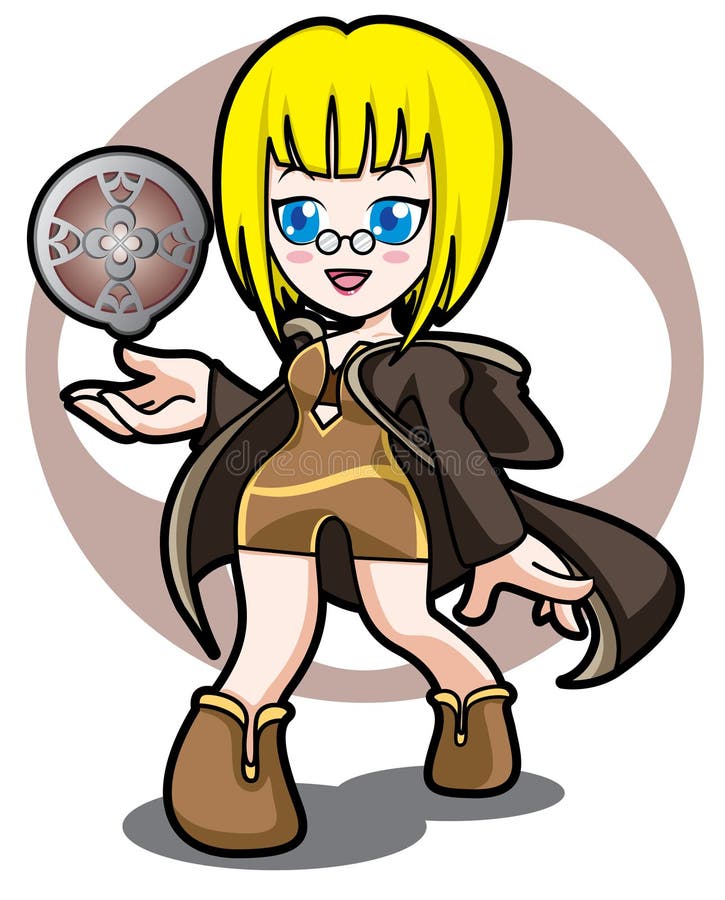 Yellow magic game girl stock vector. Illustration of doll - 27616537