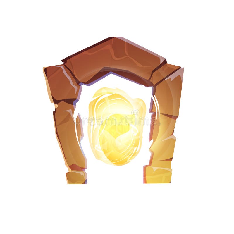 Yellow Magic Portal Flat Style, Vector Illustration Stock Vector ...