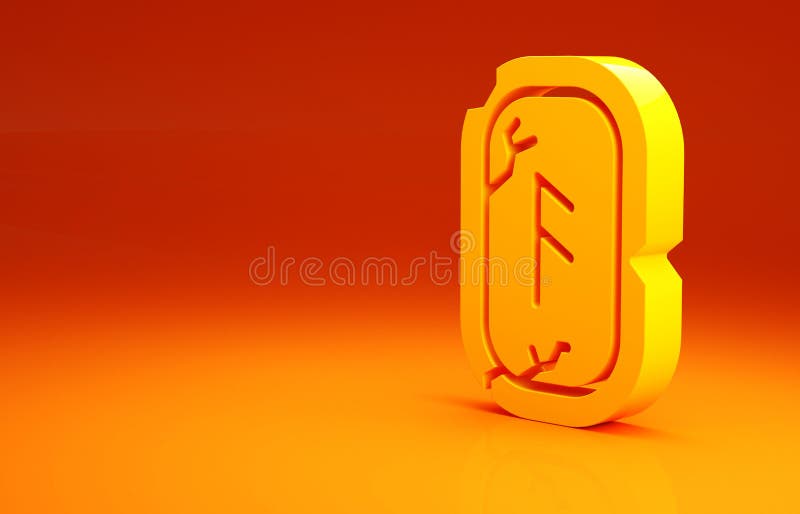 Yellow Magic Runes Icon Isolated on Orange Background. Minimalism ...