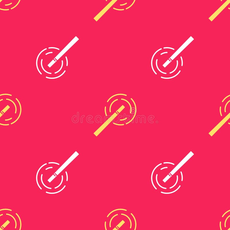 Yellow Magic Wand Icon Isolated Seamless Pattern on Red Background ...
